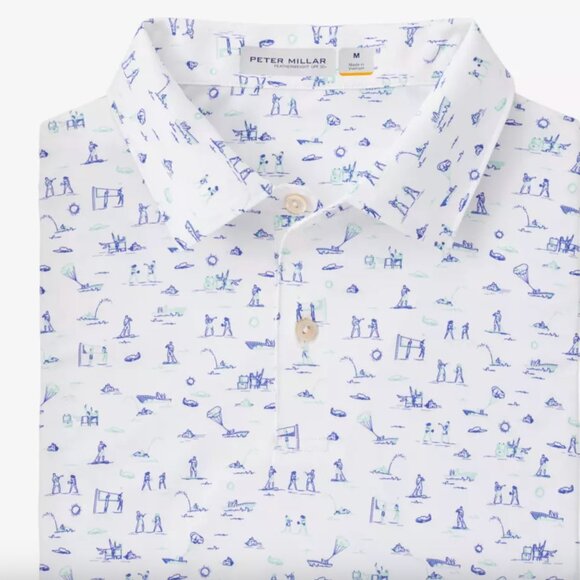 Peter Millar | Shirts | Peter Millar Golf Shirt Polo Beach Sports Print ...